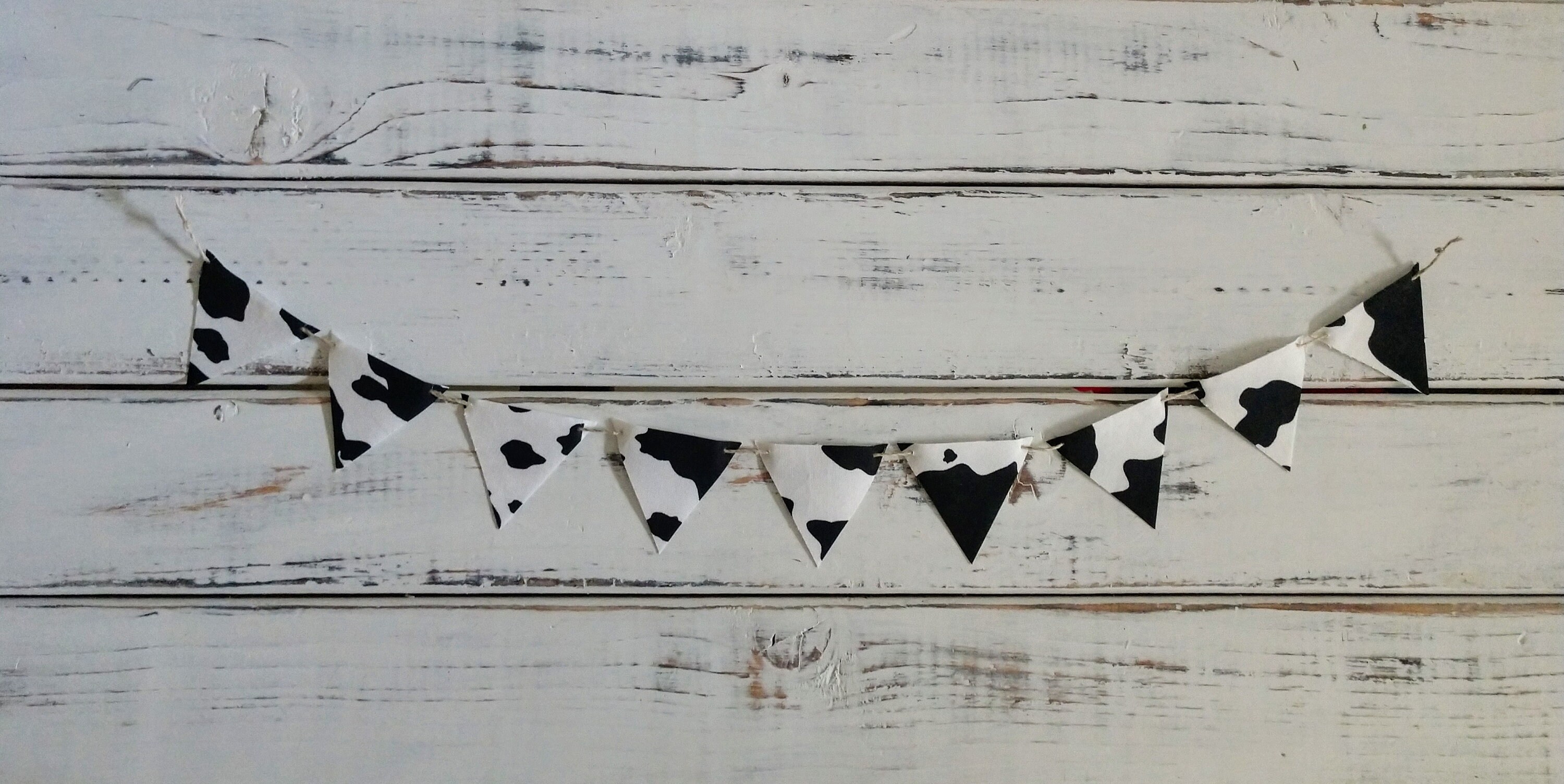 Cow Decor Mini Cow Print Banner 2 ft Banner Tiered Tray | Etsy