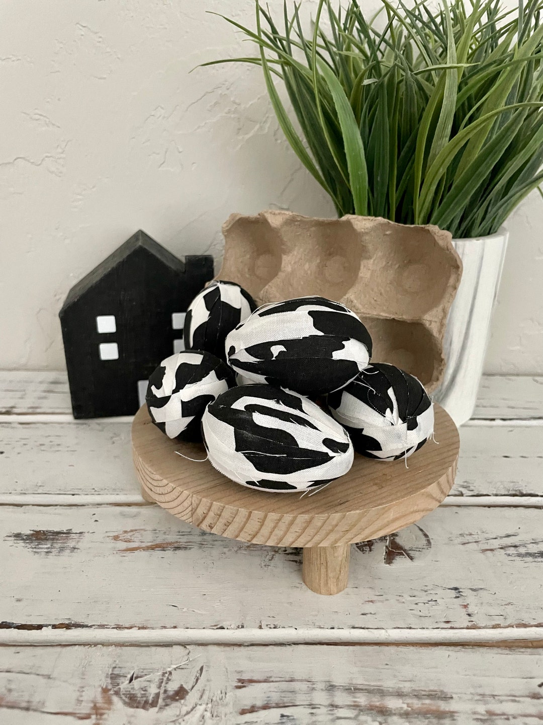 Cow Easter Eggs, Spring Tiered Tray Decoration, Farmhouse Eggs and ...