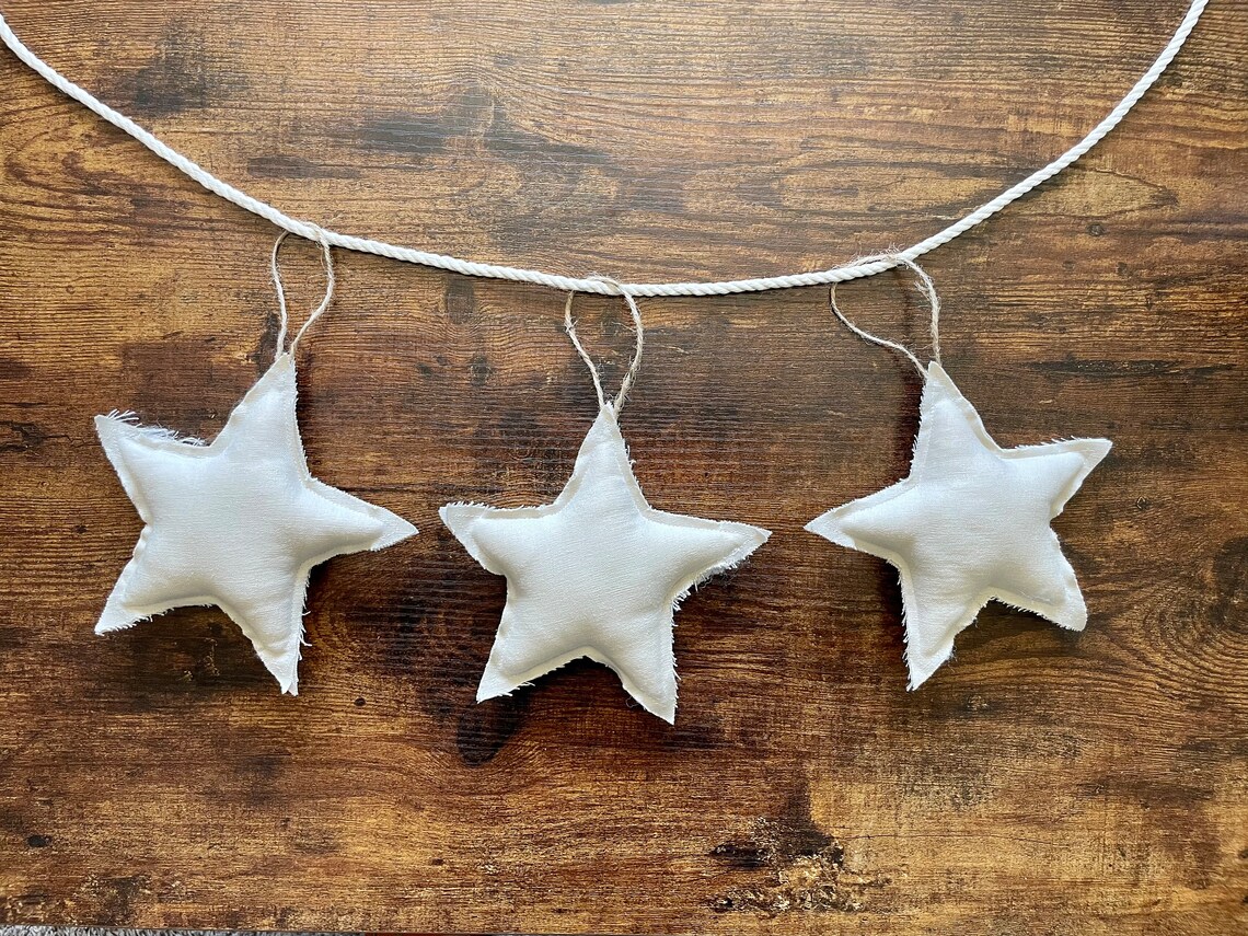 Linen Stuffed Stars (set of 3): Tiered Tray Decor - Etsy