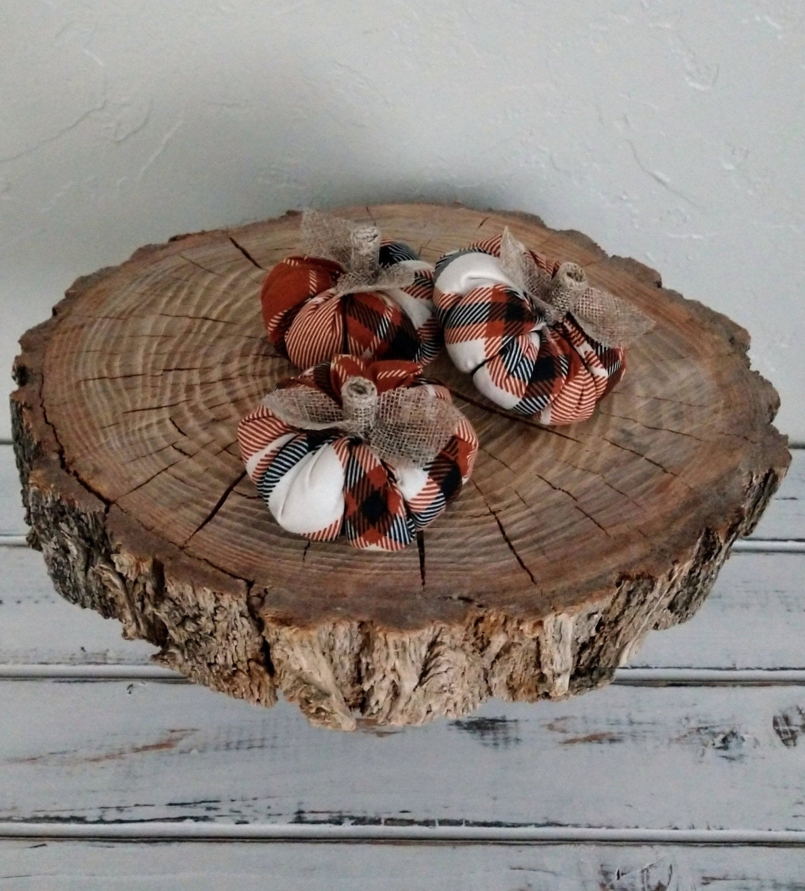 Fall Buffalo Check Mini Pumpkins Set of 3 Mini Pumpkins Fall - Etsy