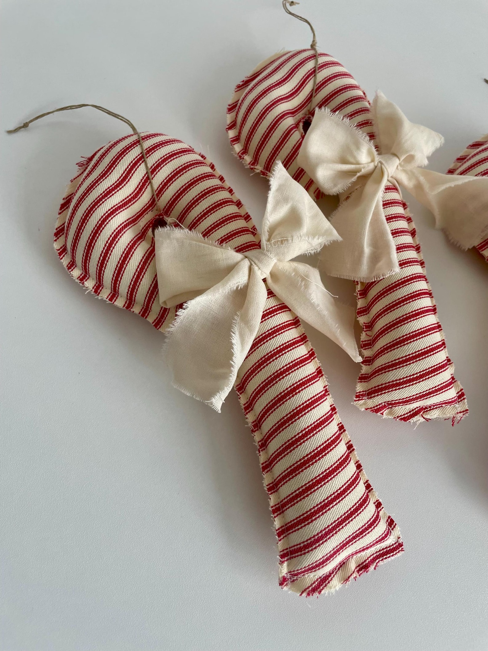 Fabric Candy Cane Ornaments: Set of 3 Primitive Christmas Decor - Etsy