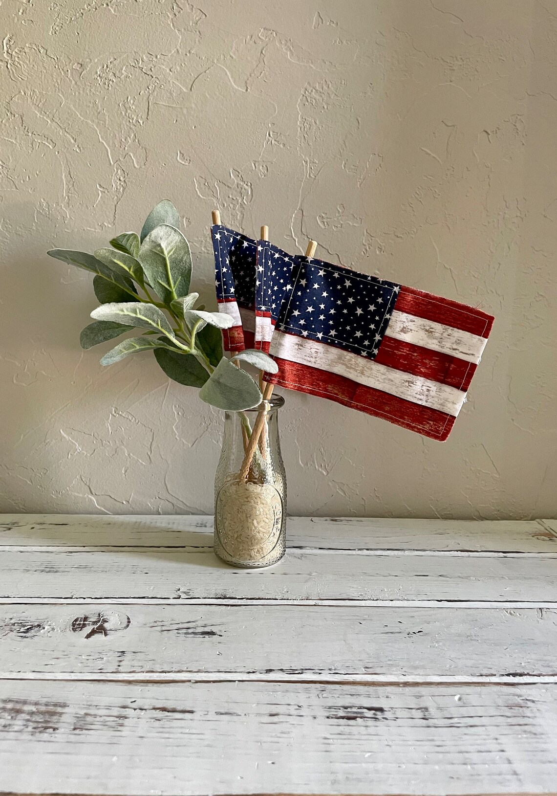 3 Small Flags USA Fabric Flag Set Patriotic Tiered Tray | Etsy