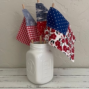3 Small Flags USA Fabric Flag Set Patriotic Tiered Tray - Etsy
