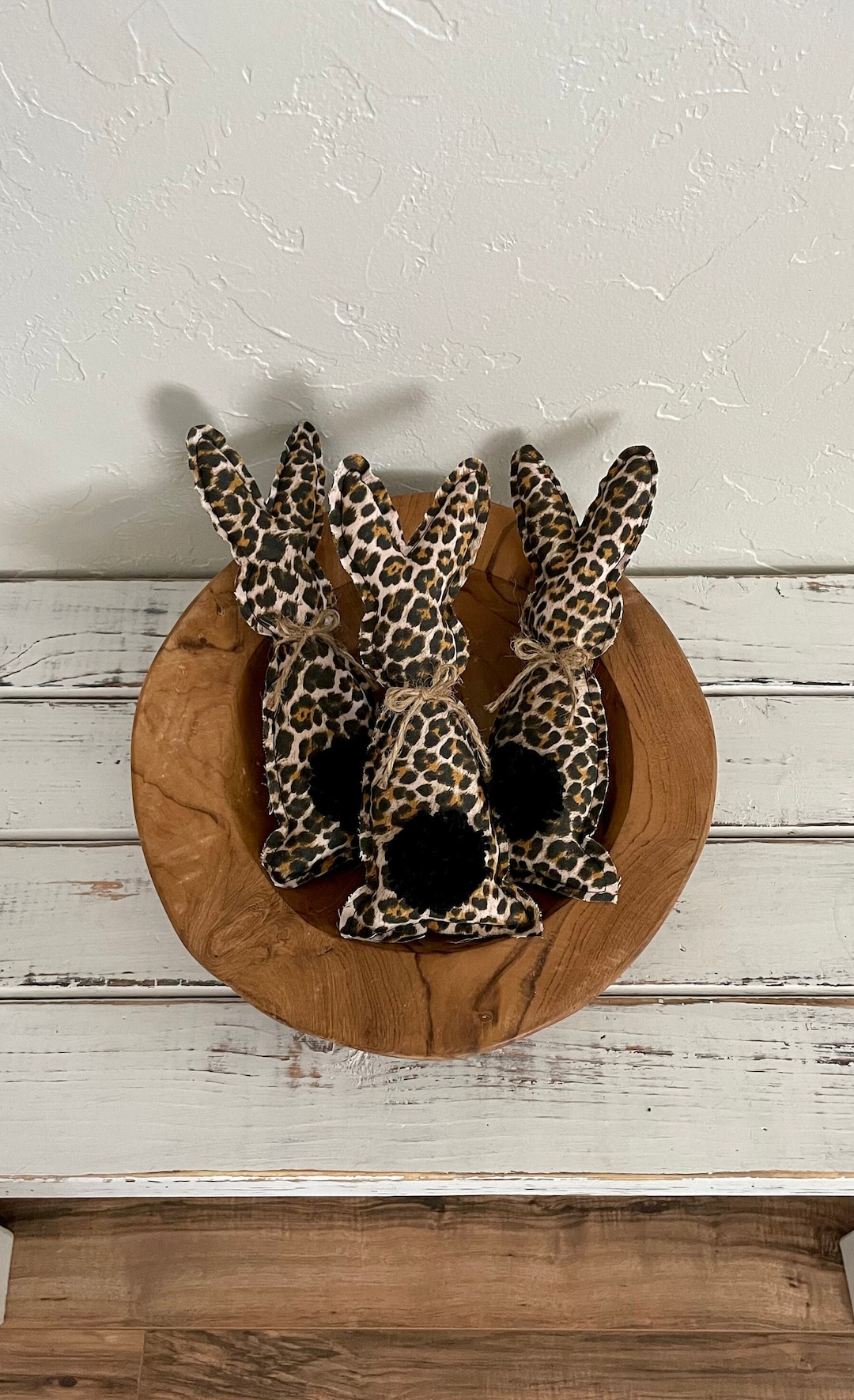 Leopard Cheetah Easter Bunnies, Spring Tiered Tray, Set of 3 Bunnies ...