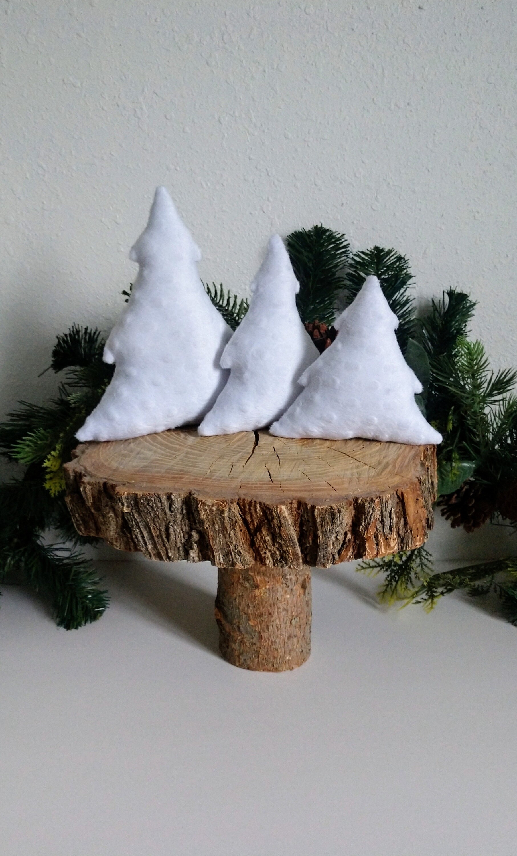 Fabric Trees Set Tiered Tray Trees Winter Decor Christmas - Etsy