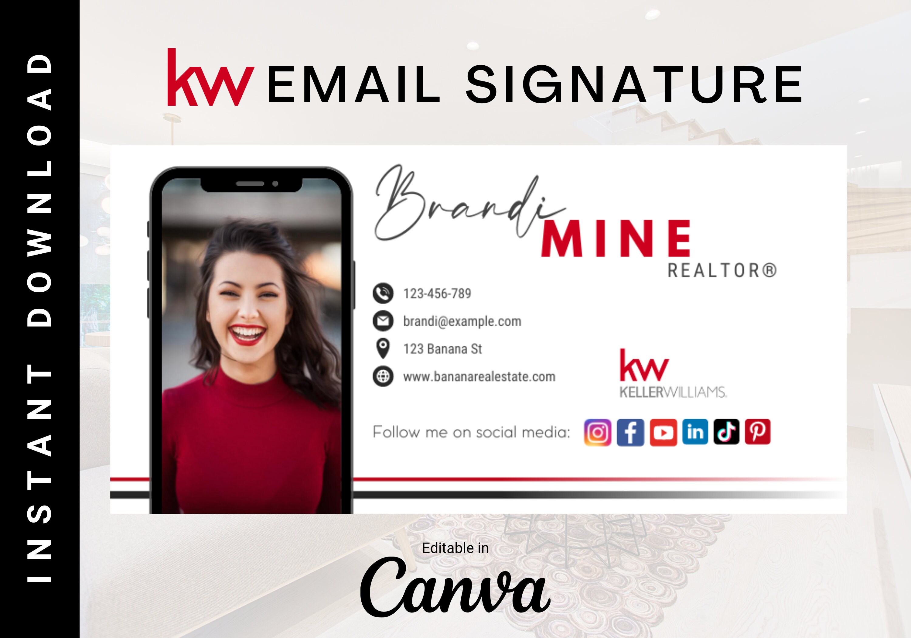 Keller Williams Email Signature Template, Professional Real Estate ...