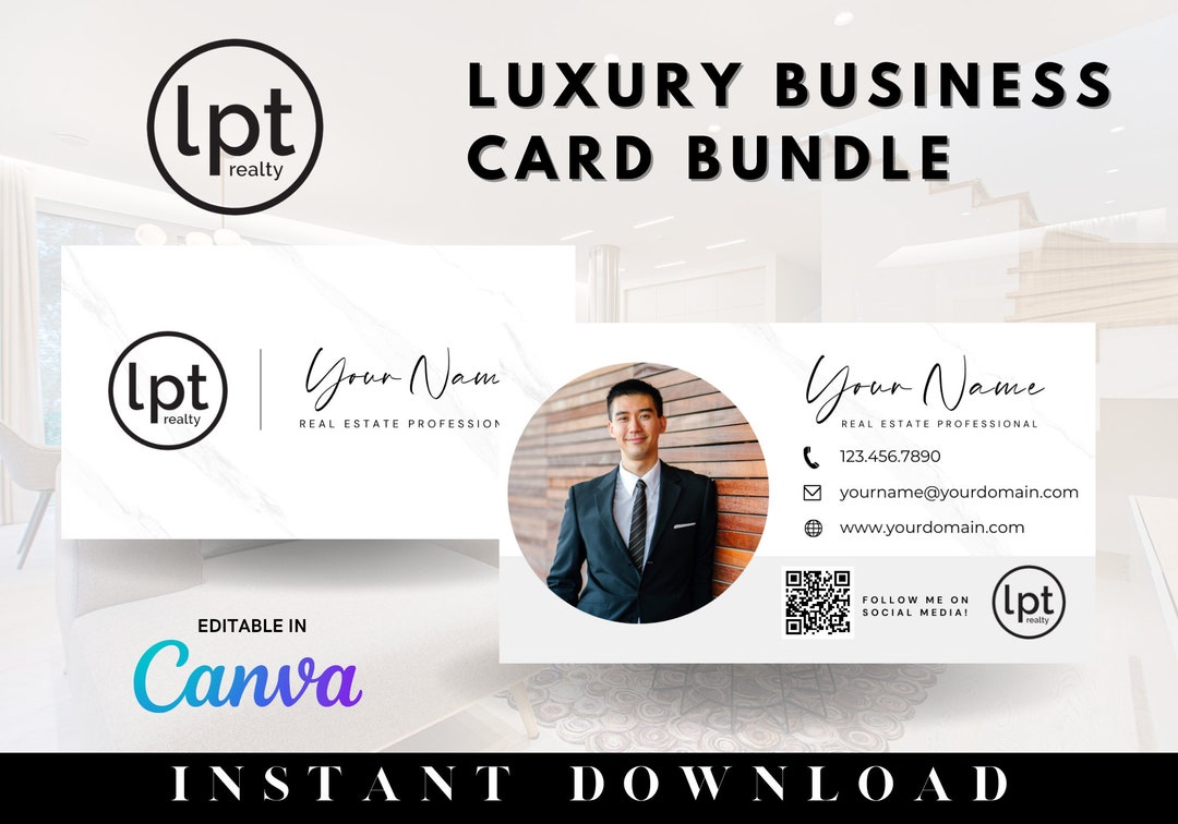 LPT Realty Business Card Luxury Business Card With QR Code Real Estate ...