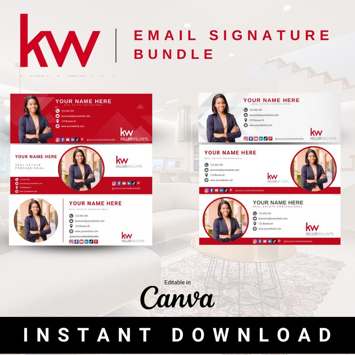 KW Realty Email Signature BUNDLE - Luxury Email Signature - Gmail ...