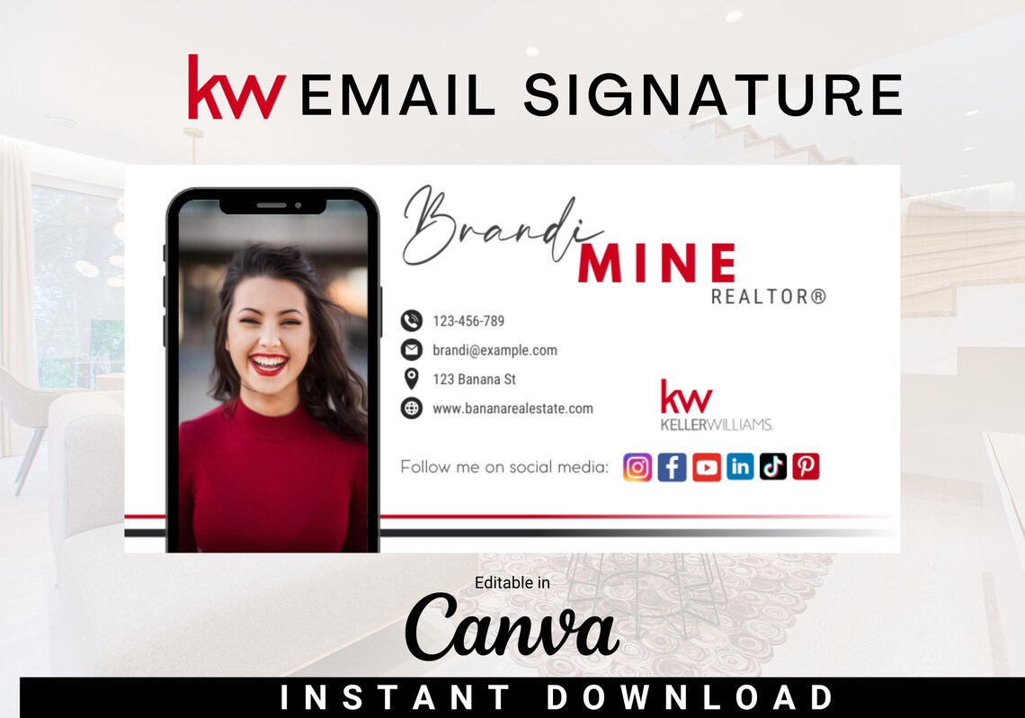 Keller Williams Email Signature Template, Professional Real Estate ...