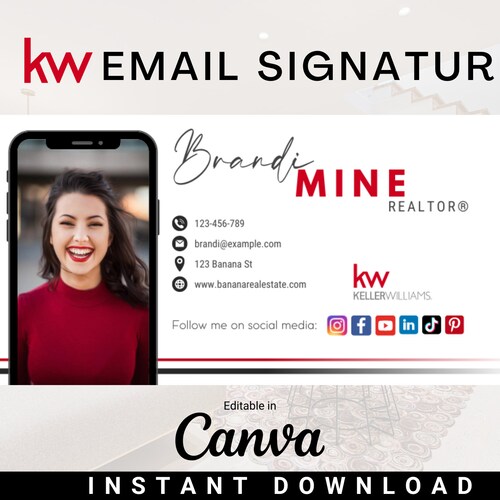 Keller Williams Email Signature Bunele Template Professional - Etsy