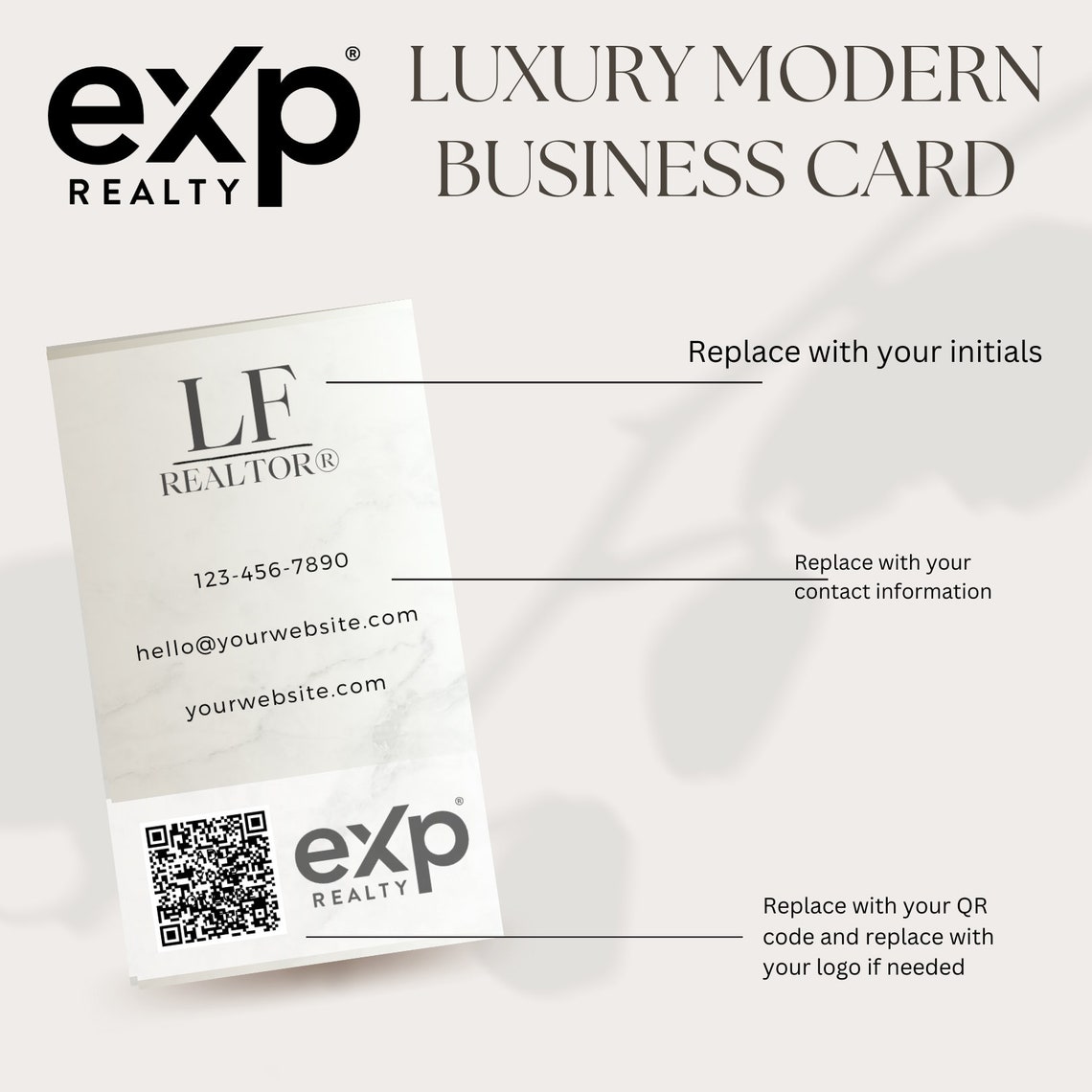 EXP Realty Business Card Bundle - Luxury Business Card With QR Code ...