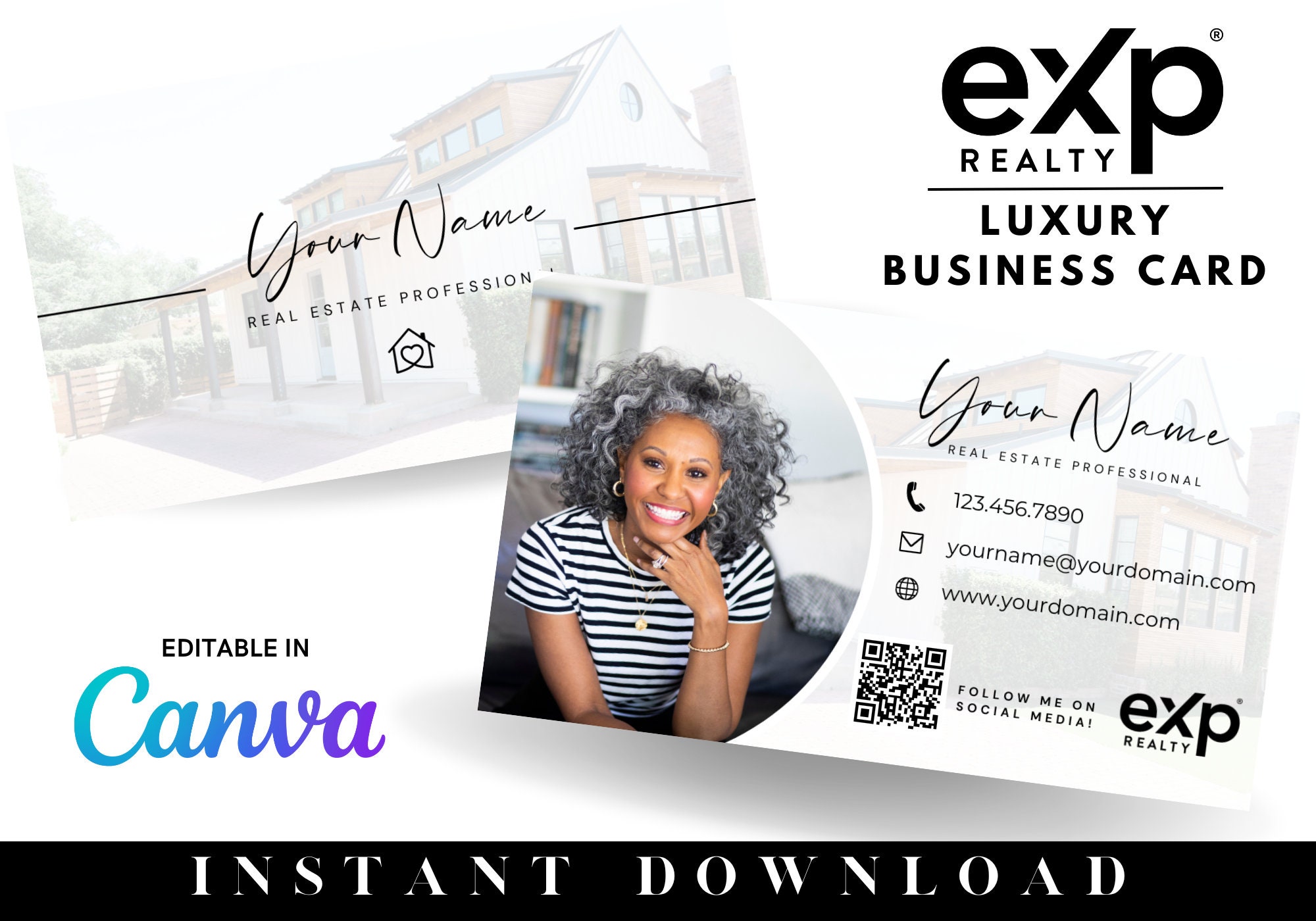 EXP Realty Business Card Luxury Business Card With QR Code - Etsy