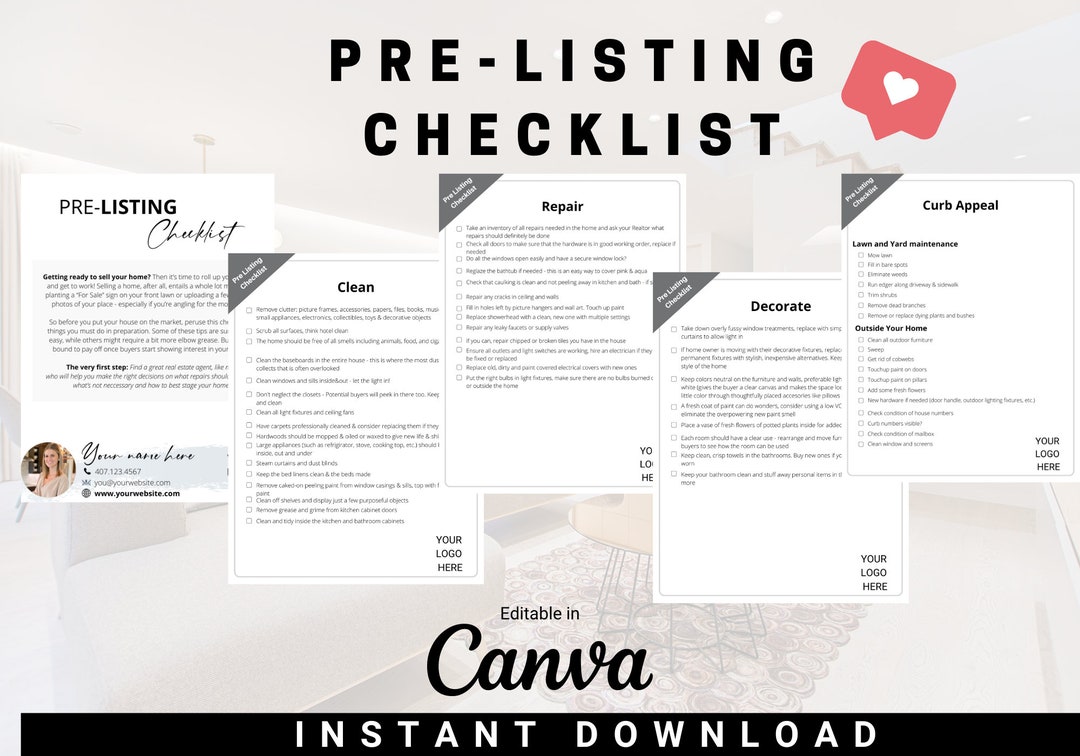 Pre-listing Checklist Real Estate | Listing Agent Musthave | Listing ...