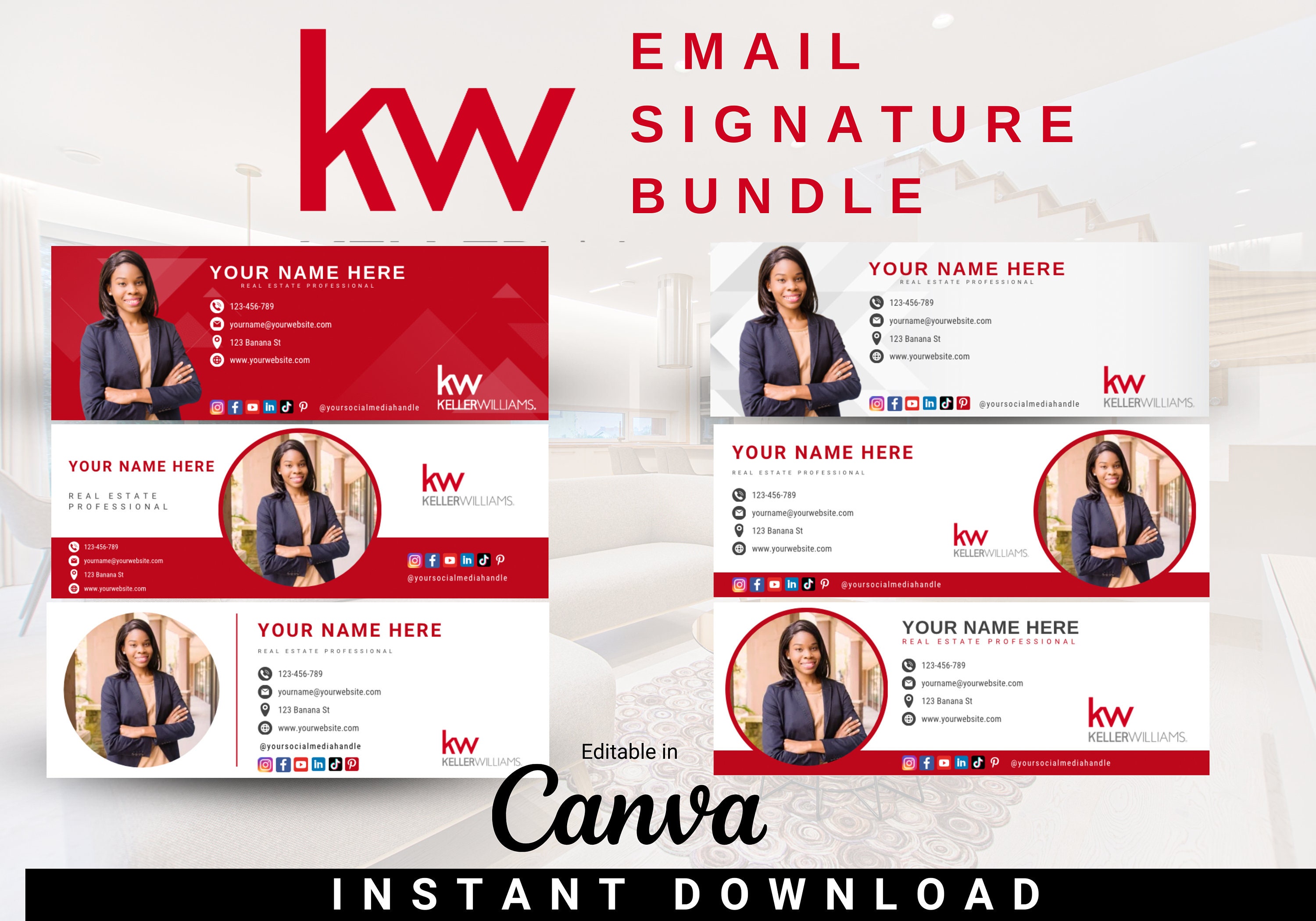 KW Realty Email Signature BUNDLE Luxury Email Signature ...
