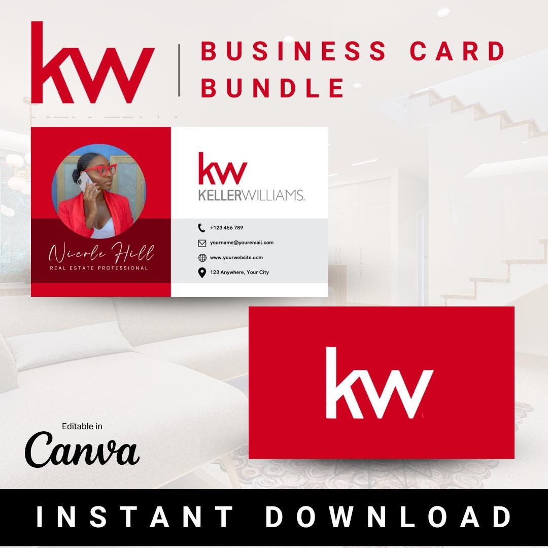 KW Realty Business Card BUNDLE - Luxury Business Card With QR Code ...