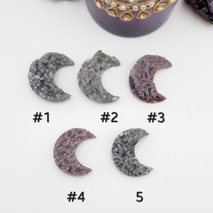 Grape Agate Moon Crescent Moon Grape Agate Crystal Purple Lunar Decor ...