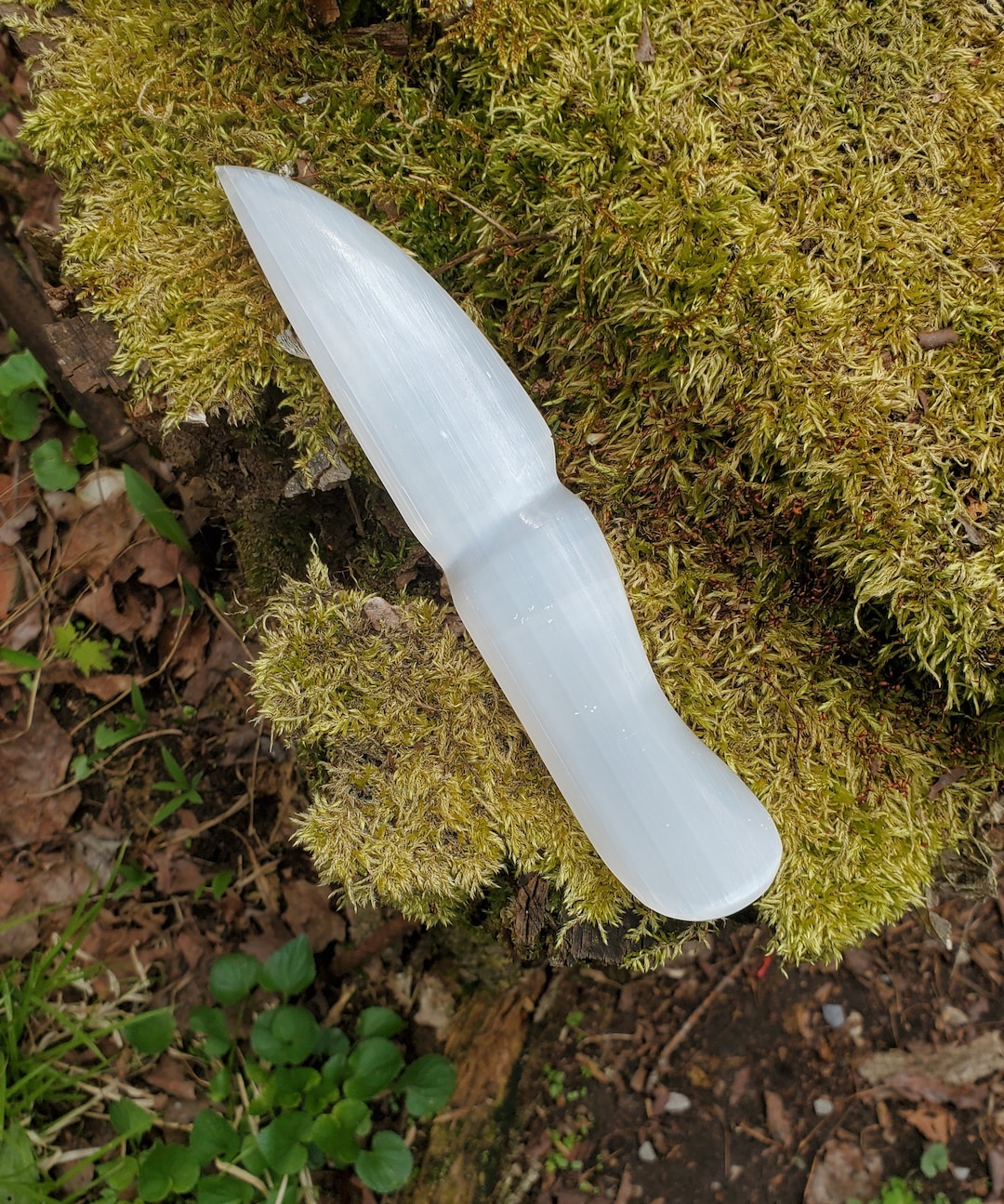Selenite Knife Ceremonial Knife Crystal Dagger Selenite White Gemstone ...