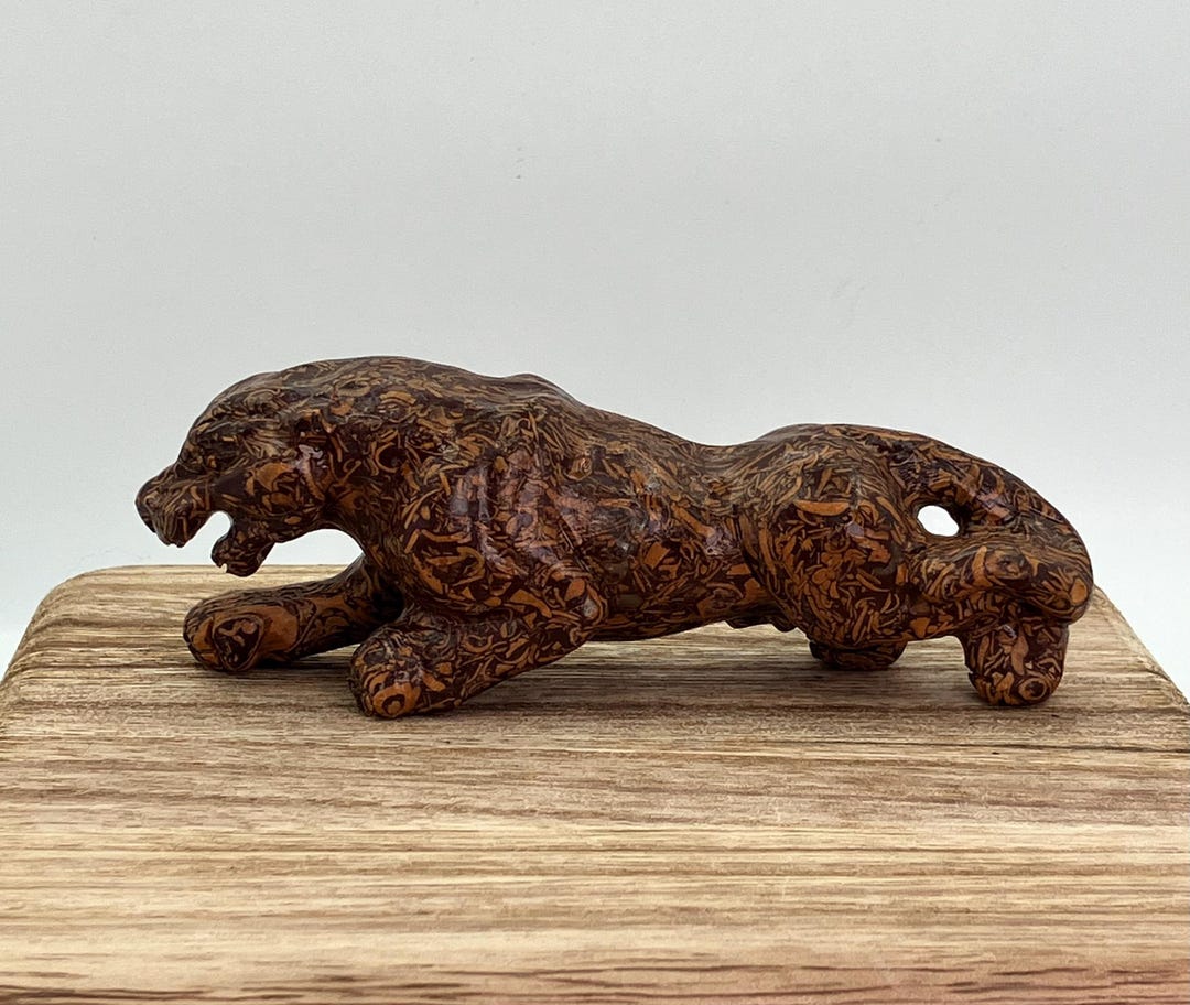 Jasper Leopard Carving Wild Cat Calligraphy Jasper Crystal Carving Lion ...
