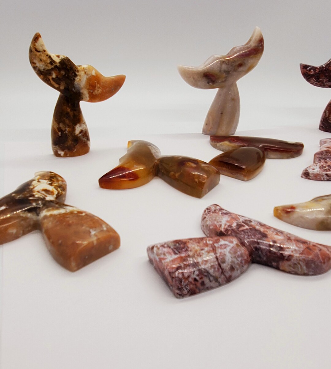 Whale Tails Carved Whale Tails Gemstone Whale Tails Ocean Whale Themed ...