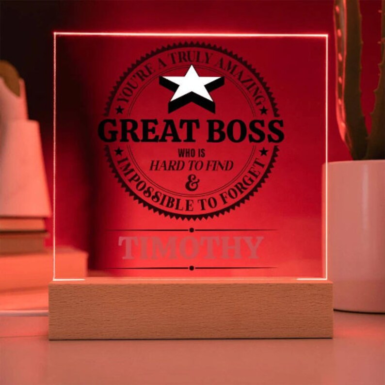 Great Boss Plaque Personalized Appreciation Gift for Boss's Day, Boss ...