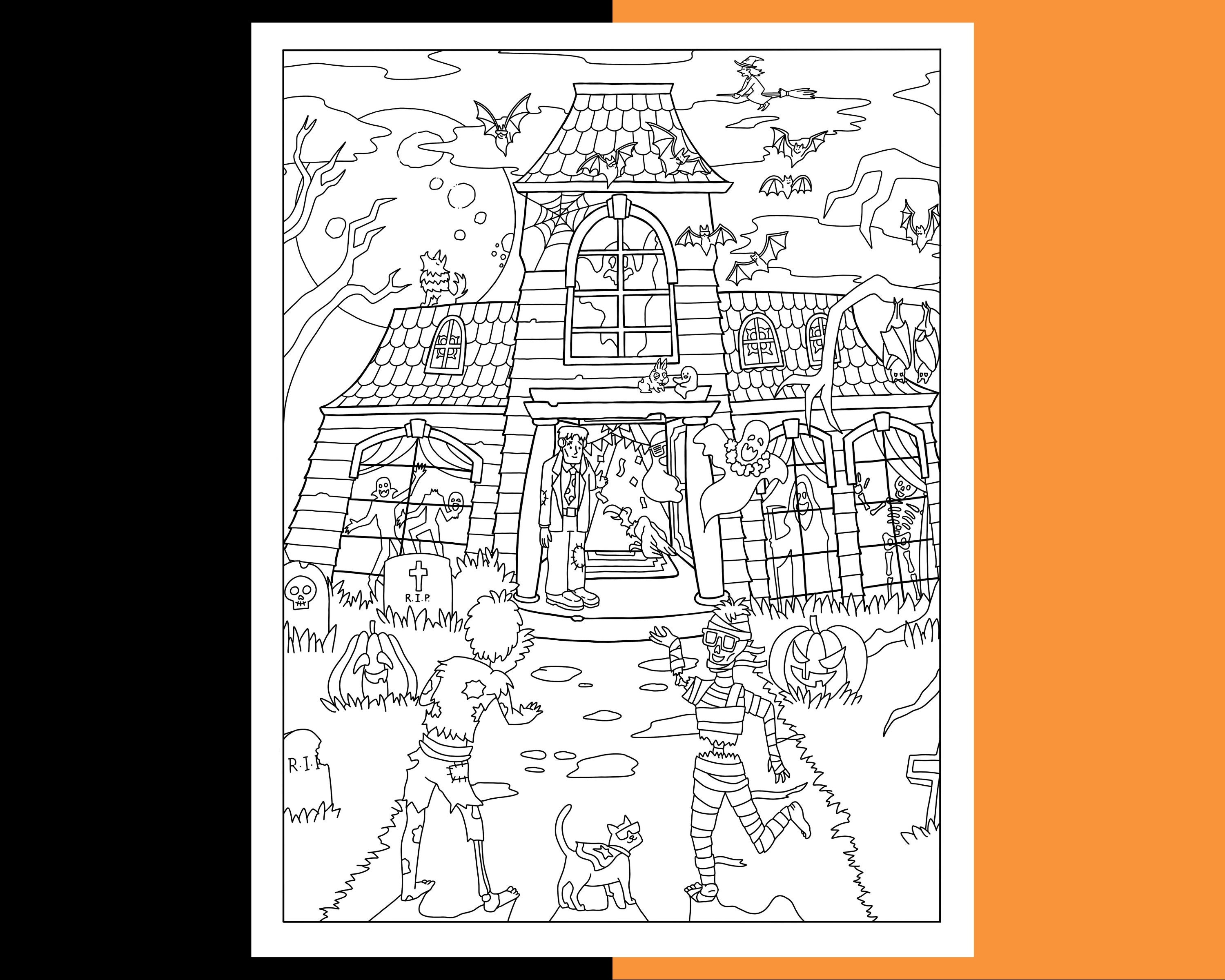 Printable Coloring Sheets for Adults and Teens Going to A Halloween ...