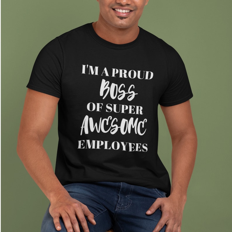 Funny Boss Day T-shirt I'm A Proud Boss of Super Awesome Employees ...