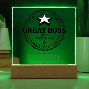 Great Boss Plaque Personalized Appreciation Gift for Boss's Day, Boss ...