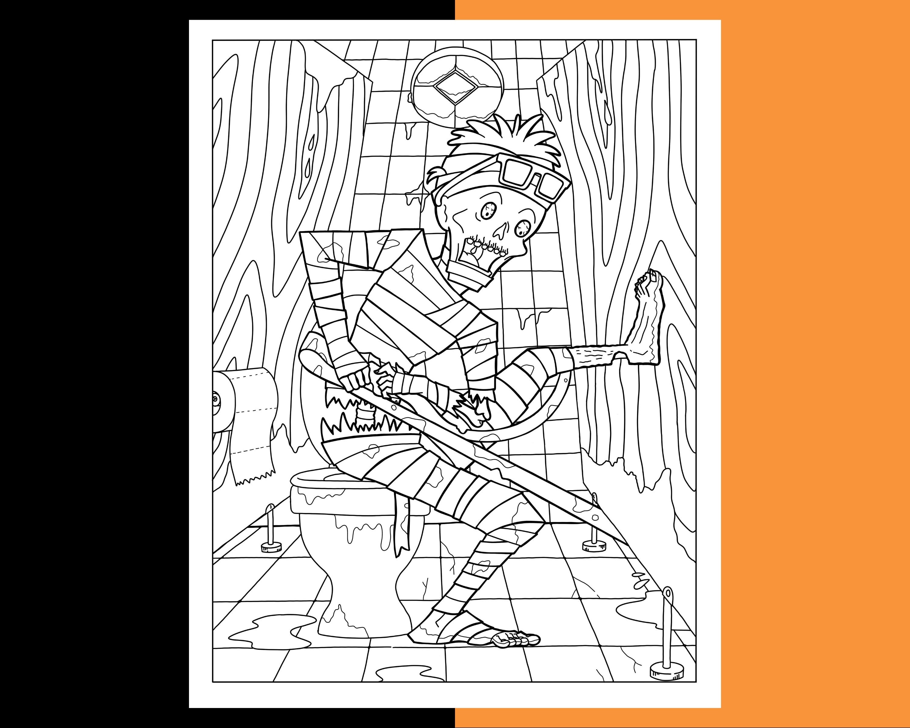 Halloween Coloring Pages for Adults Heck of a Halloween Party Gone ...