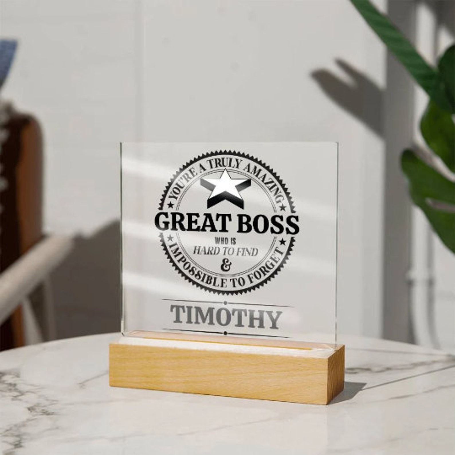 Great Boss Plaque Personalized Appreciation Gift for Boss's Day, Boss ...