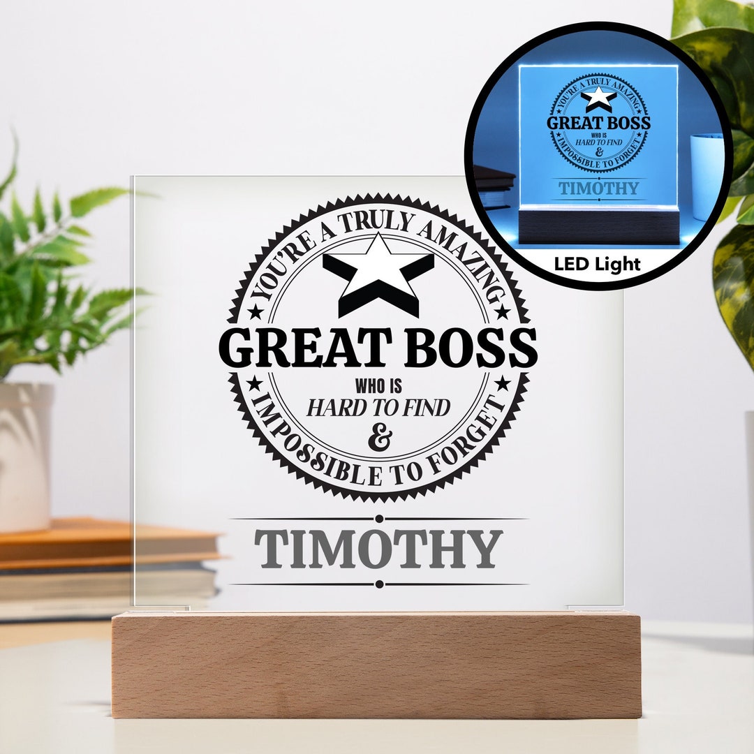 Great Boss Plaque Personalized Appreciation Gift for Boss's Day, Boss ...