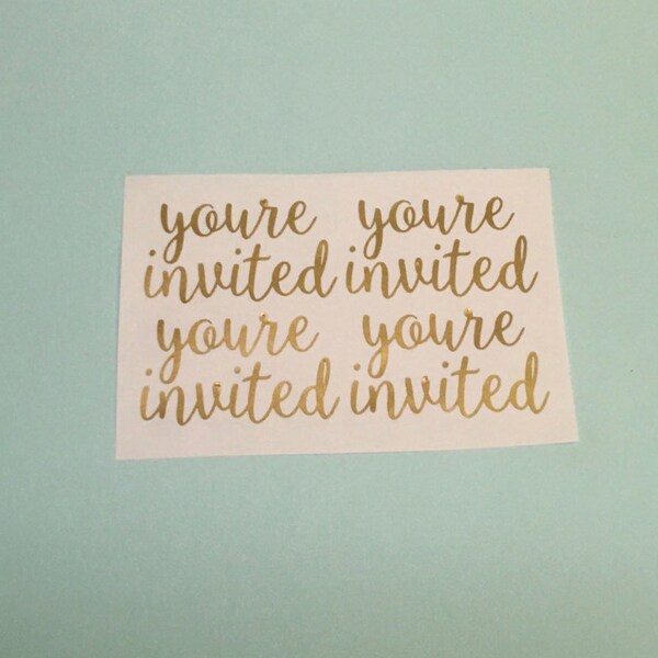 Youre Invited Stickers Gold - Etsy