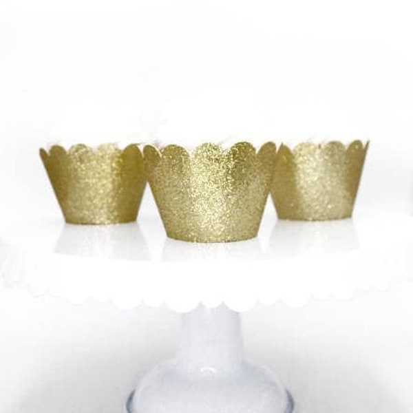 Gold Cupcake Wrapper - Etsy