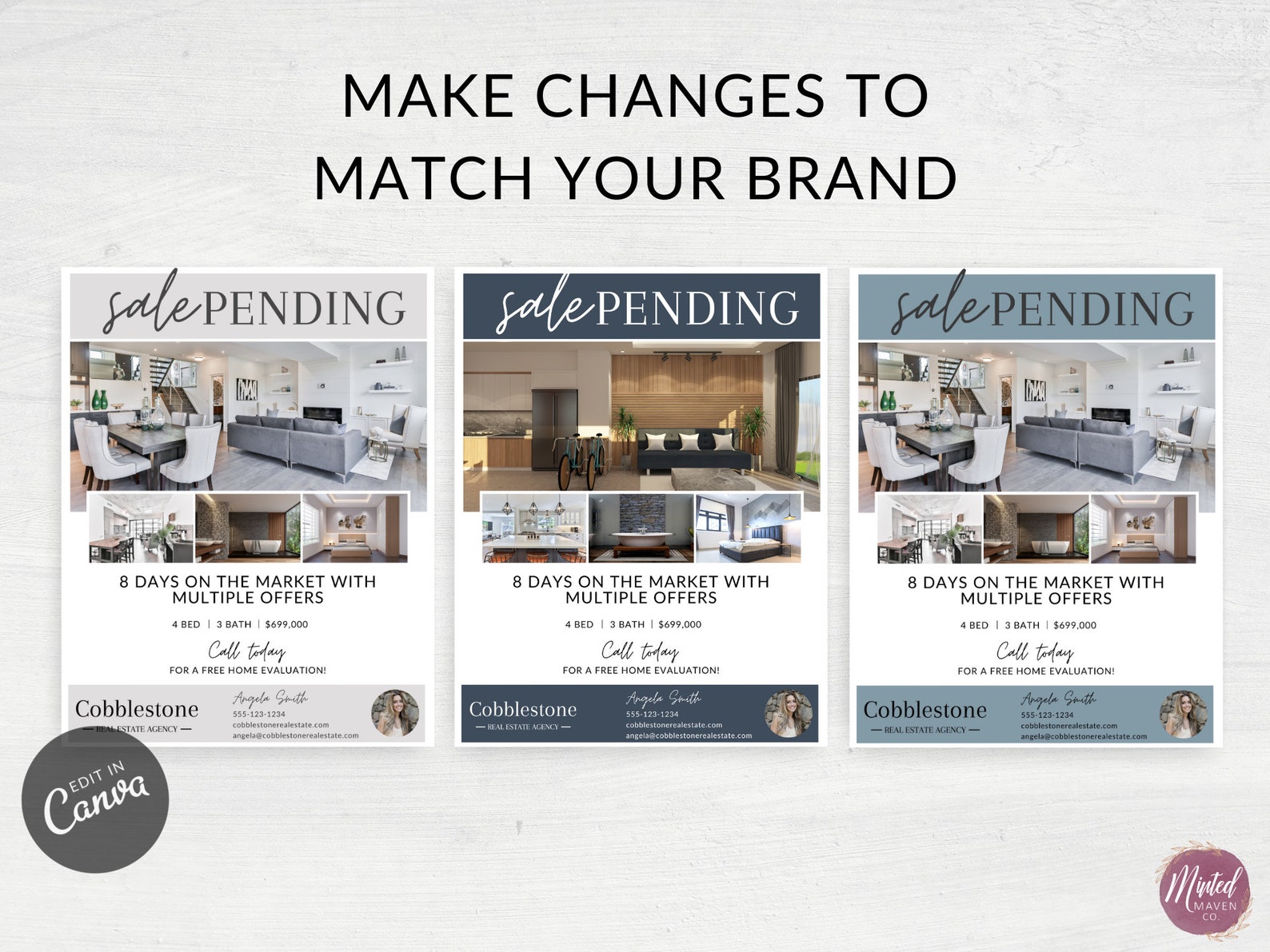 Real Estate Sale Pending Flyer Template Realtor Marketing and | Etsy