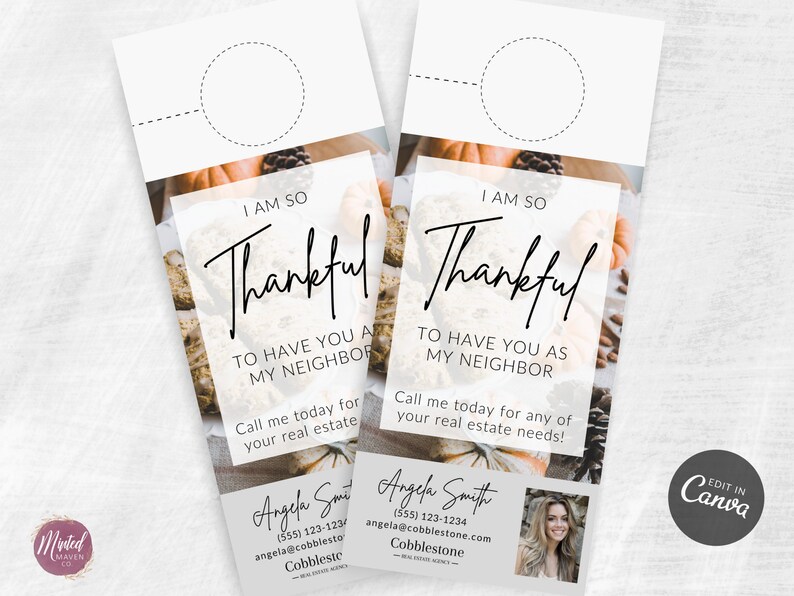 Real Estate Door Hanger Tag Template Design Real Estate Fall - Etsy