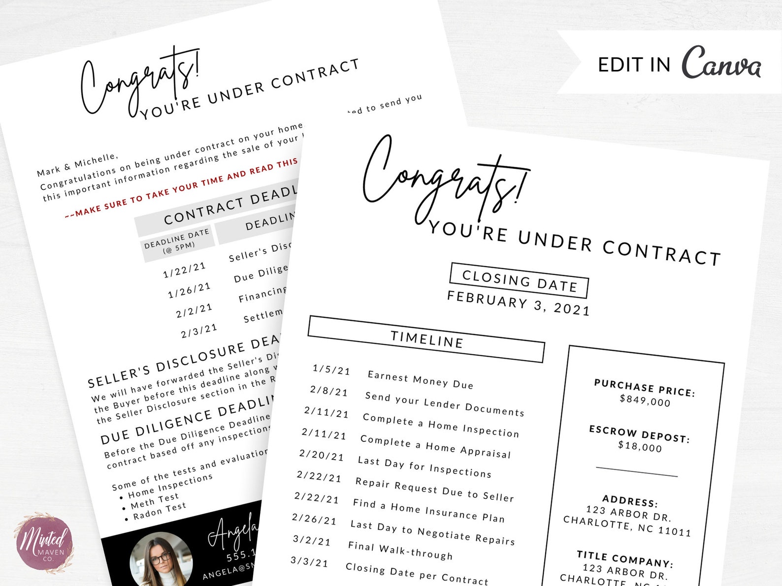 Modern Real Estate Under Contract Flyer Realtor Under - Etsy