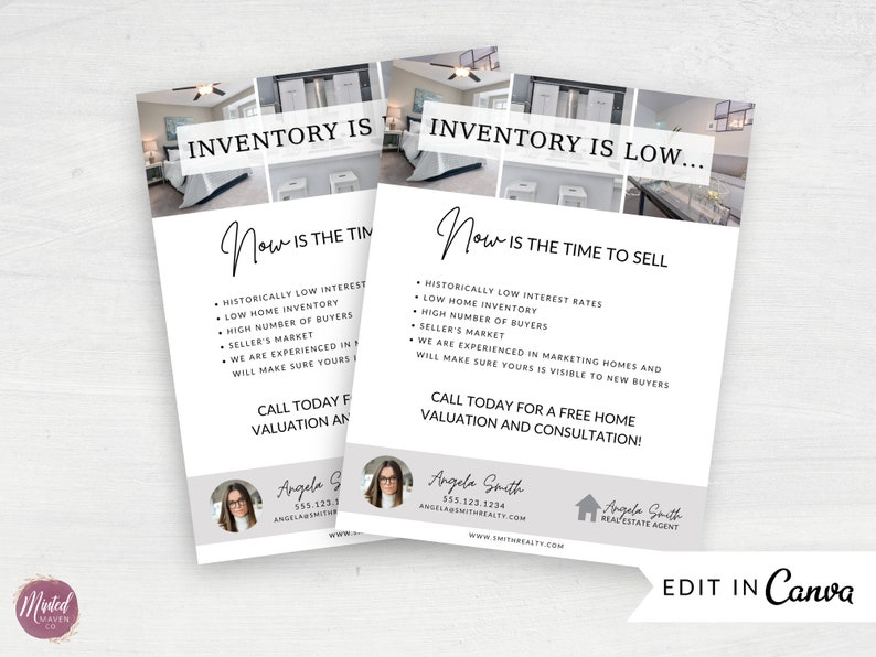 Real Estate Low Inventory Flyer Real Estate Time to Sell - Etsy