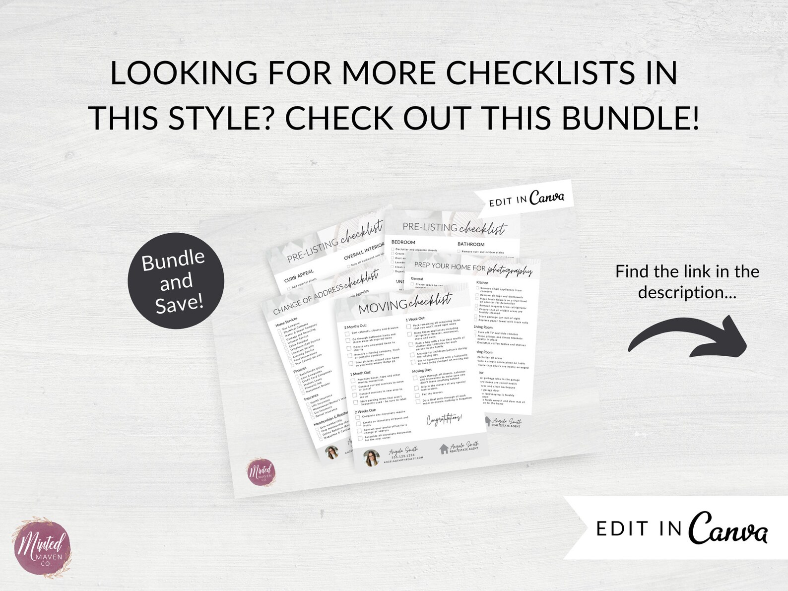 Real Estate Moving Checklist Template: Realtor Marketing (digital ...