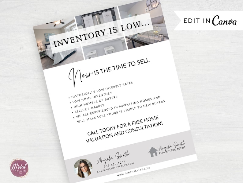 Real Estate Low Inventory Flyer Real Estate Time to Sell - Etsy