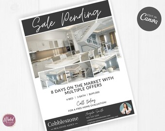 Real Estate Sale Pending Flyer Template Realtor Marketing and | Etsy