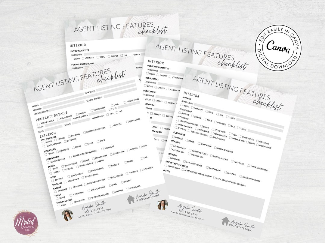 Real Estate Agent Listing Features Checklist, Real Estate Listing ...