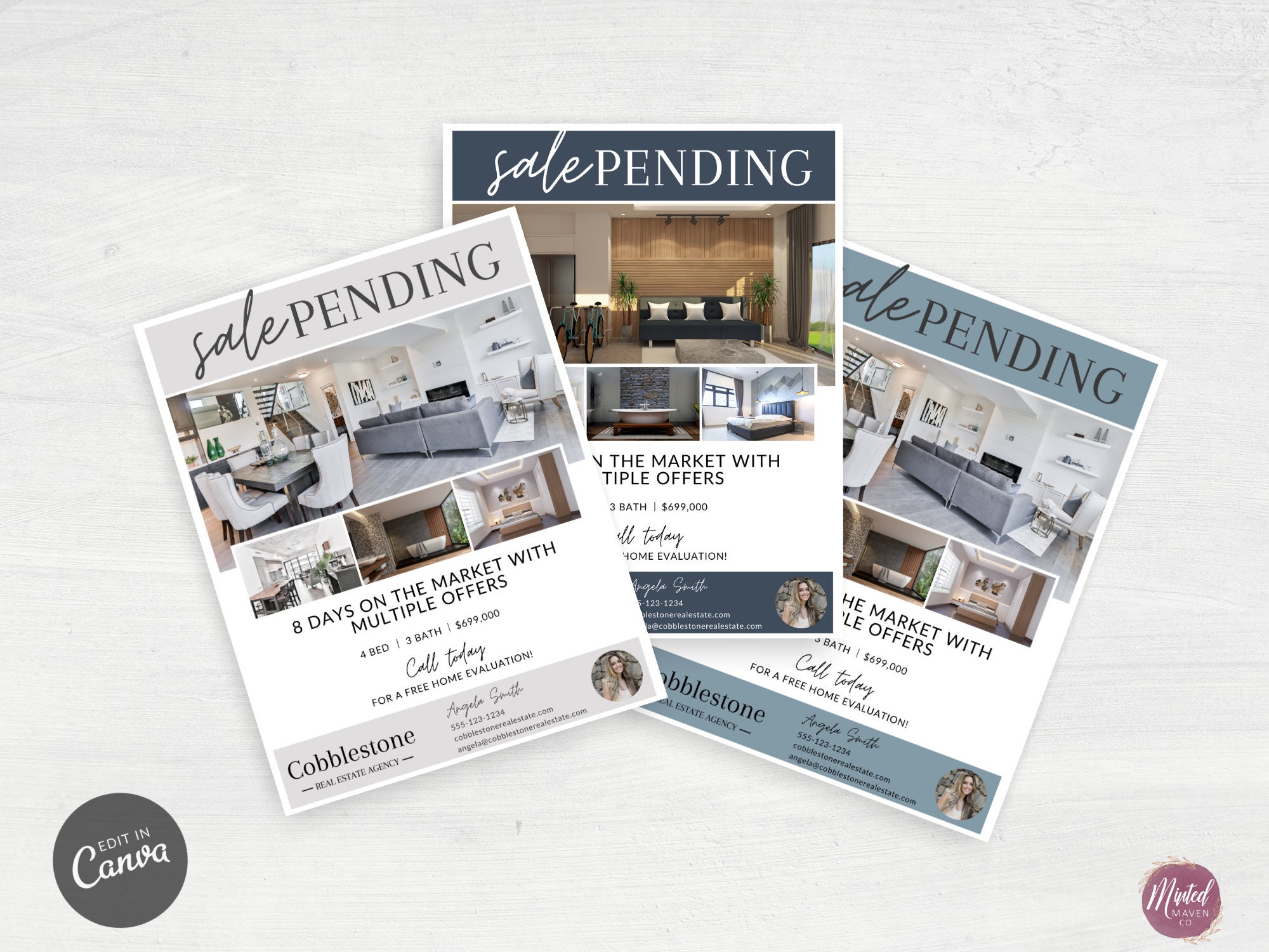 Real Estate Sale Pending Flyer Template, Realtor Marketing and Branding ...