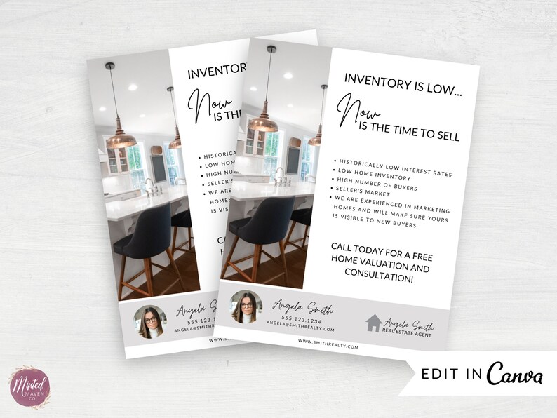 Real Estate Low Inventory Flyer Real Estate Time to Sell | Etsy