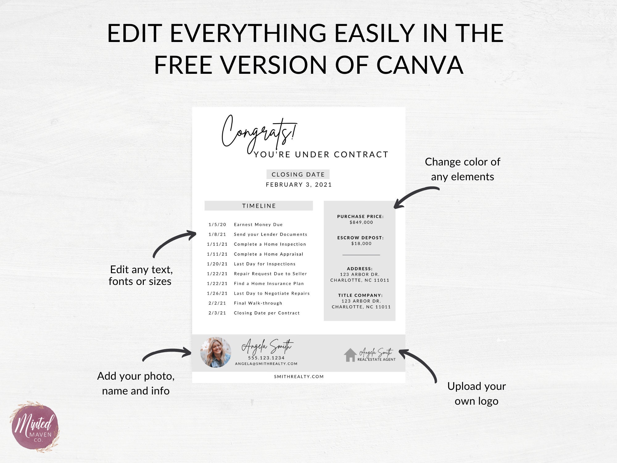 Modern Real Estate Under Contract Flyer Realtor Under - Etsy Canada