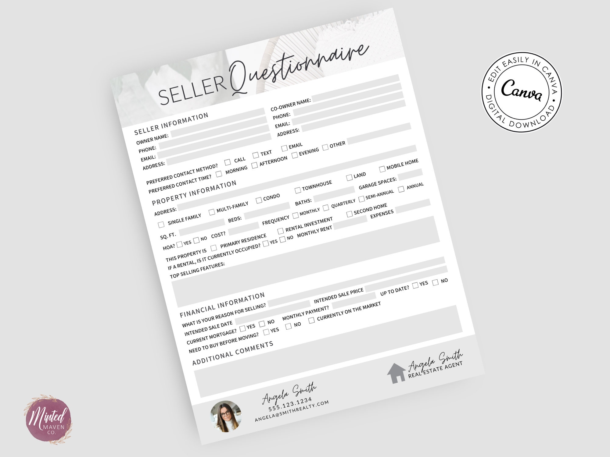 Seller Questionnaire Seller Survey Questionnaire Real Estate - Etsy