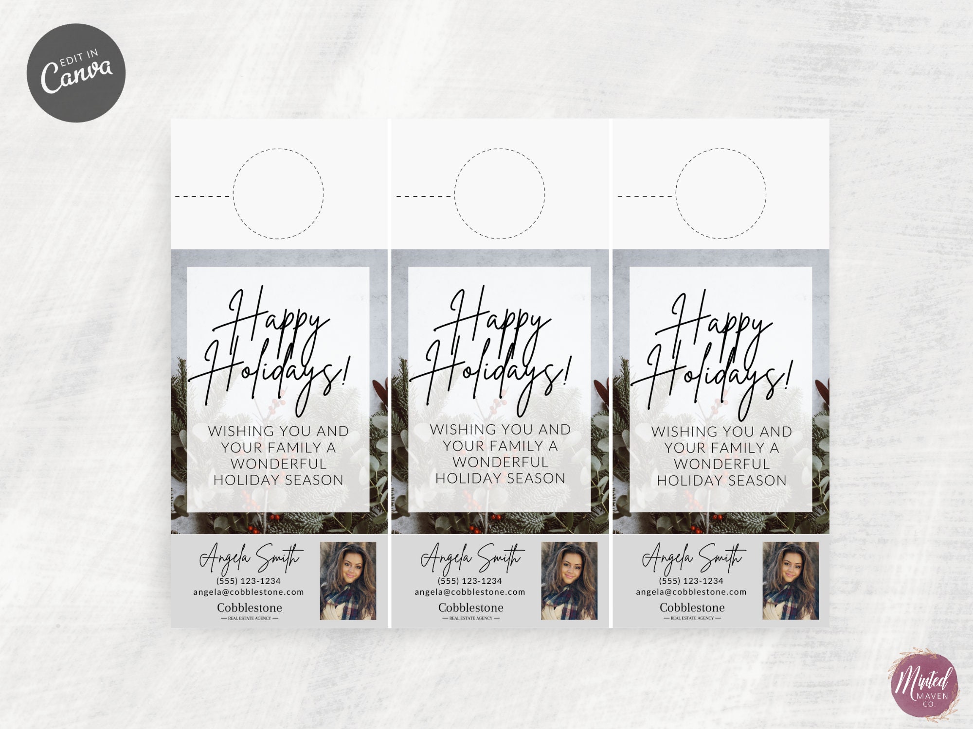 Real Estate Door Hanger Tag Template Design Real Estate Fall | Etsy