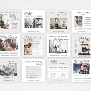 Realtor Holiday Social Media Posts, Real Estate Holiday Templates ...