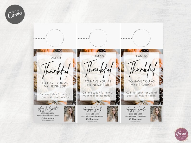 Real Estate Door Hanger Tag Template Design Real Estate Fall - Etsy