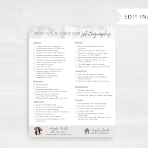 Real Estate Photography Checklist Template: Canva Editable (digital ...