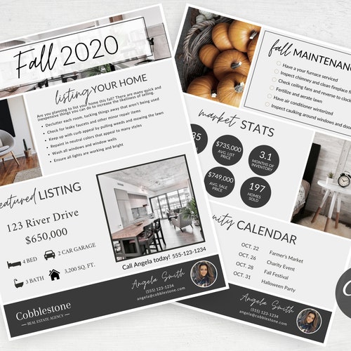 Modern Real Estate Spring Newsletter Template Design Real - Etsy