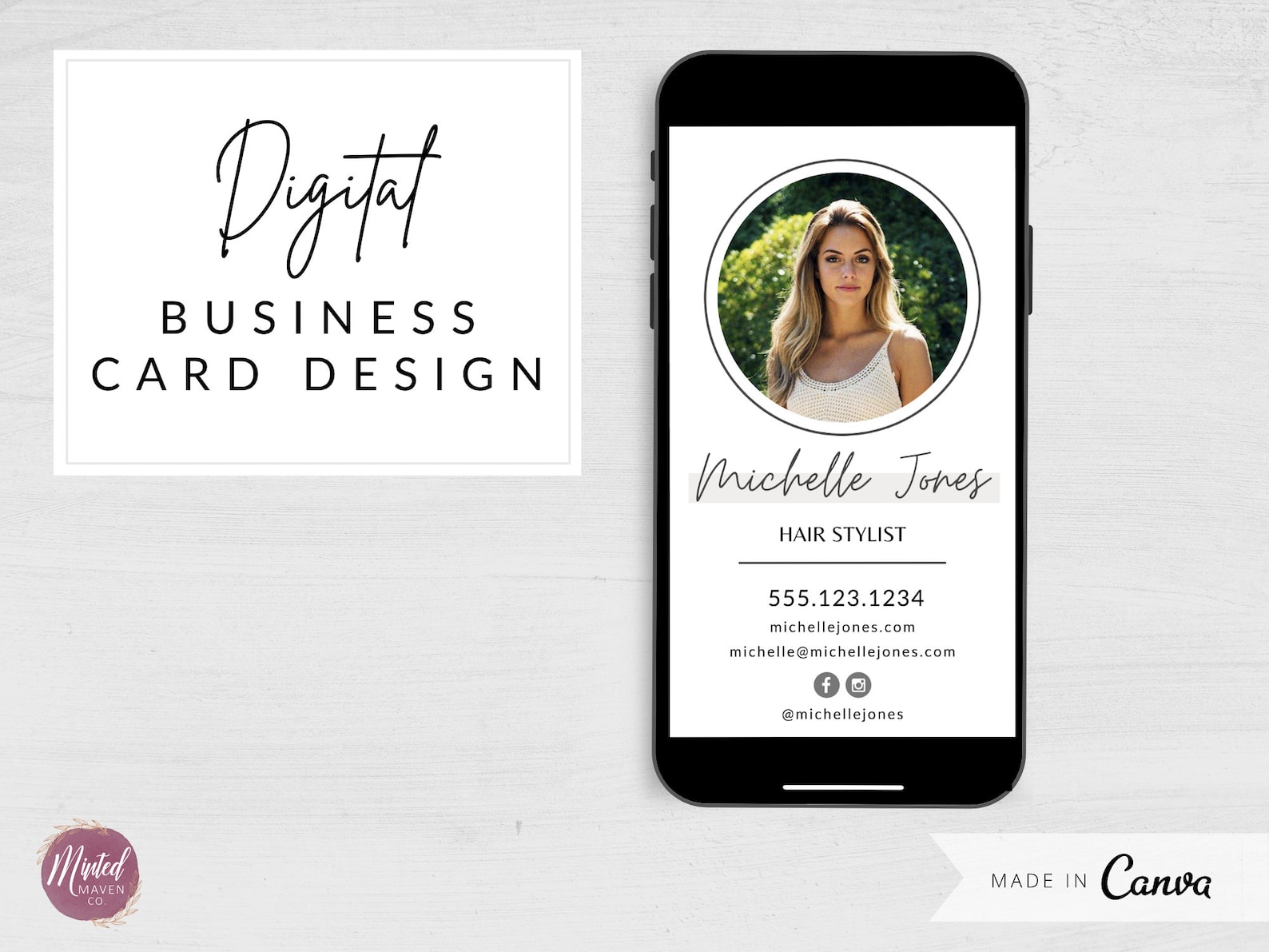 Modern Digital Business Card Design With Photo, Custom Business Card ...
